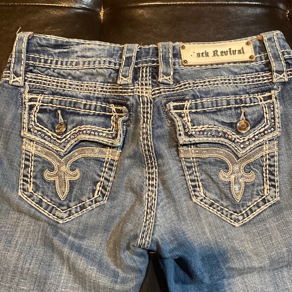 Rock Revival | Jeans | Rock Revival Kai Boot Womens Size 27 Bling On Front Back Pockets | Poshmark